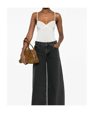FORTE_FORTE Embroidered Wool Ribbed Jersey Tank Top