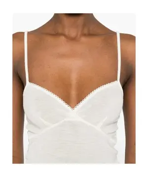 FORTE_FORTE Embroidered Wool Ribbed Jersey Tank Top