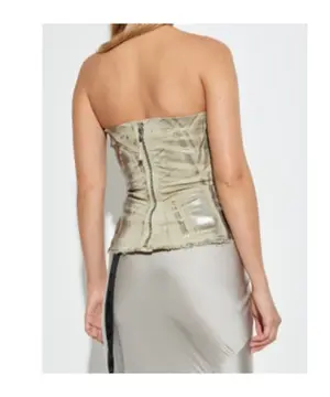 Rick Owens Metallic-effect Frayed-edge Off-the-shoulder Top - Silver