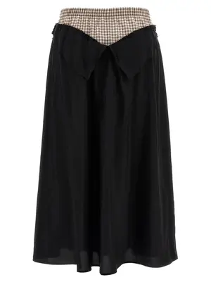 MAISON MARGIELA Panelled Pleated Midi Skirt
