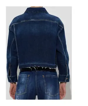 Dsquared2 Distressed Cropped Denim Jacket