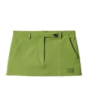 Miu Miu Logo Detailed Mini Skirt