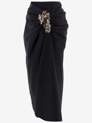 Dries Van Noten Sovora Asymmetric Midi Skirt