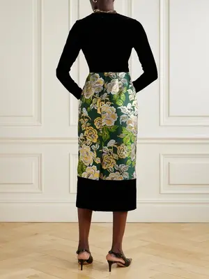 Carolina Herrera Floral Jacquard Midi Dress