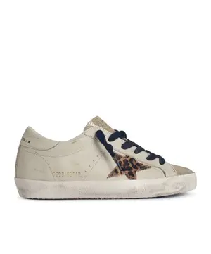 GOLDEN GOOSE Super Star Glittered Sneakers - Nude