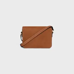 Celine Teen Triomphe Bag In Nubuck Calfskin - Camel