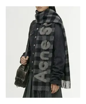 Acne Studios Veda Skinny Wool Blend Scarf - Black