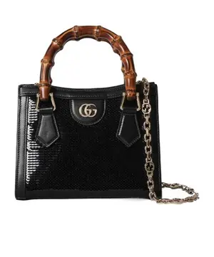 Gucci Diana Sequined Tote Bag With Bamboo Handles