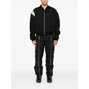 WHO DECIDES WAR Zip-up Padded Patchwork Bomber Jacket