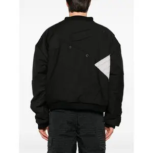 WHO DECIDES WAR Zip-up Padded Patchwork Bomber Jacket