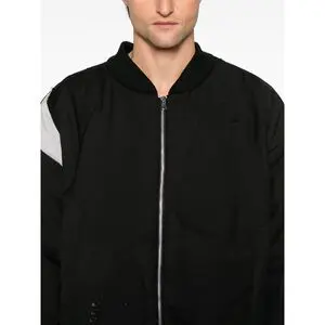 WHO DECIDES WAR Zip-up Padded Patchwork Bomber Jacket