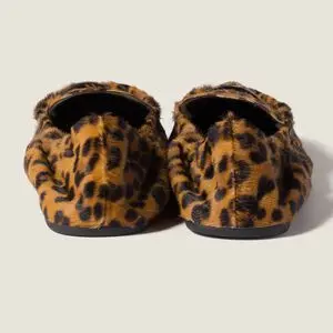 Miu Miu Ruched Printed Leather Loafers