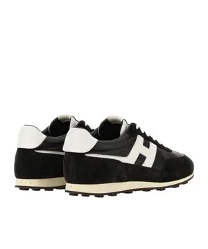 Hogan Athletic Sneakers With H-shaped Pattern And Drawstring Closure - Black