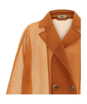 Herno Double-breasted Mesh Coat