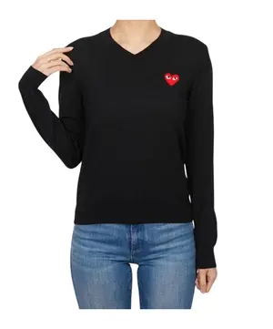 Comme Des Garçons Long Sleeve V-neck Sweater