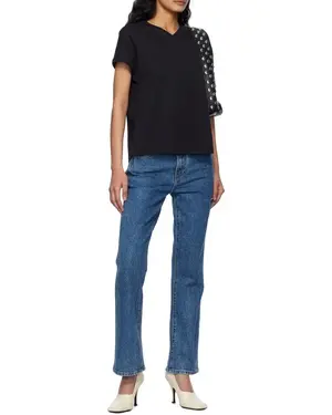 Khaite Devra V-neck Short Sleeve Top