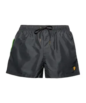 Versace Logo Patch Swim Shorts - Black