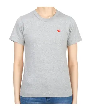 Comme Des Garçons Short Sleeve T-shirt With Heart Embroidery