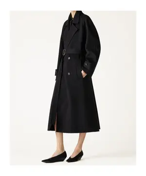 Loro Piana Double-breasted Coat With Leather Trim