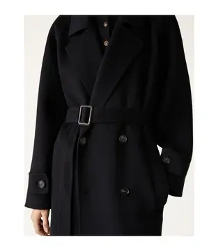 Loro Piana Double-breasted Coat With Leather Trim