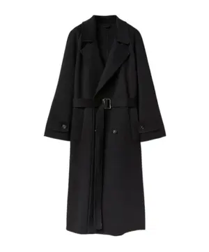 Loro Piana Double-breasted Coat With Leather Trim