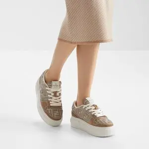 Fendi Match Lace-up Sneakers - Light Brown