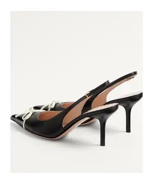 Valentino Garavani Bow Detailed Slingback Pumps - Black/ivory