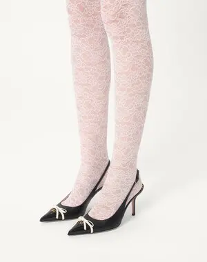 Valentino Garavani Bow Detailed Pointed Toe Slingback Pumps