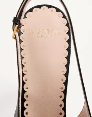 Valentino Garavani Bow Detailed Pointed Toe Slingback Pumps