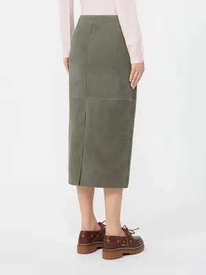 Max Mara Suede Slit Skirt