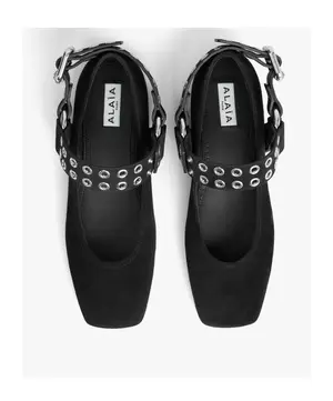 Alaïa Buckled Biker Ballet Flats