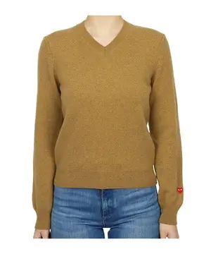Comme Des Garçons V-neck Long Sleeve Sweater - Brown