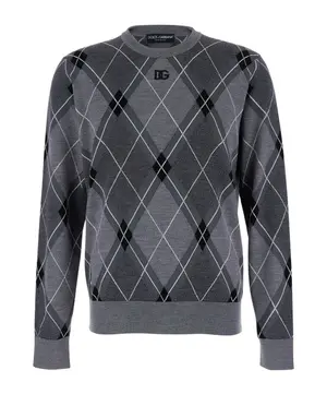 Dolce & Gabbana Argyle Intarsia Knit Jumper