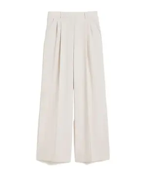 Max Mara Pleated Wide-leg Trousers - Ivory