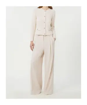 Max Mara Pleated Wide-leg Trousers - Ivory