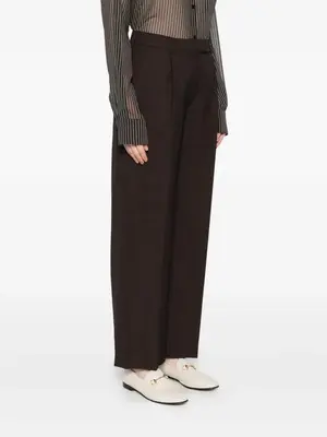 LOW CLASSIC Straight Leg Belted Trousers - Black
