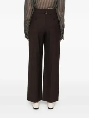 LOW CLASSIC Straight Leg Belted Trousers - Black