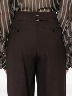 LOW CLASSIC Straight Leg Belted Trousers - Black