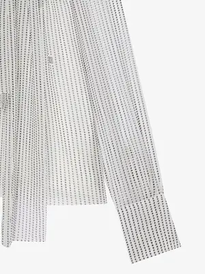 Givenchy Polka Dots Printed High-neck Blouse With Bow Detail - Beige/black