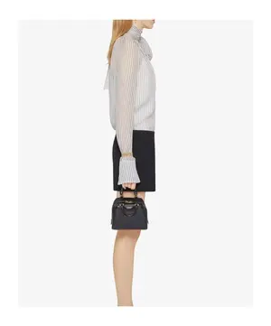 Givenchy Polka Dots Printed High-neck Blouse With Bow Detail - Beige/black