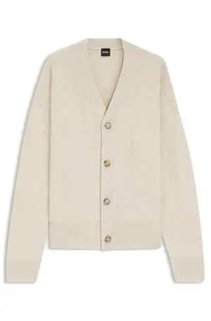 Hugo Boss Wool Cardigan - Natural