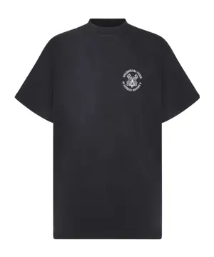 Balenciaga Logo Printed Crewneck T-shirt - Black