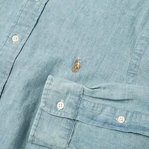 Polo Ralph Lauren Pony Embroidered Buttoned Shirt - Blue