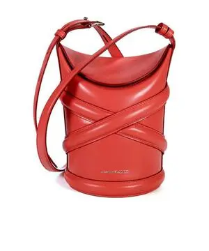 Alexander McQueen The Curve Bucket Shoulder Bag - Red