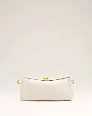AMI Paris Logo Engraved Shoulder Bag - White