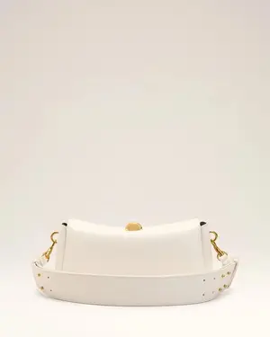 AMI Paris Logo Engraved Shoulder Bag - White