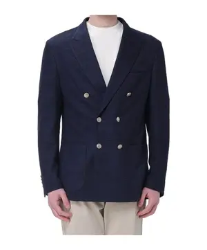 Eleventy Double-breasted Long Sleeve Jacket - Black