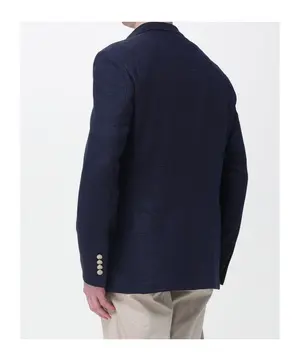 Eleventy Double-breasted Long Sleeve Jacket - Black