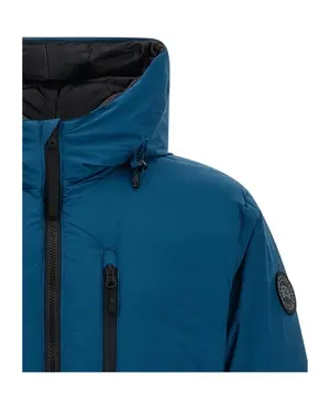 Canada Goose Lodge Down Jacket With Adjustable Hood And Drawstring Hem - Blue
