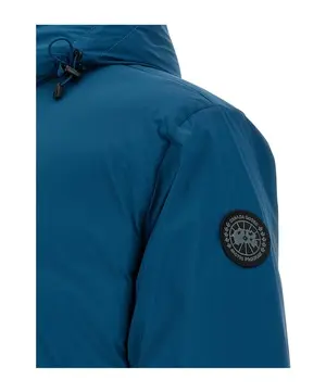 Canada Goose Lodge Down Jacket With Adjustable Hood And Drawstring Hem - Blue